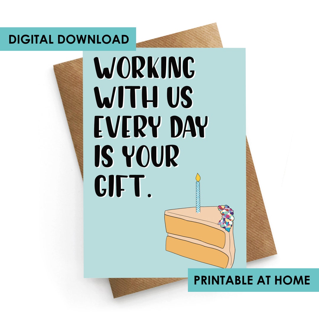 Instant Downloadable Card, Work Bestie Card, Work Friend Birthday Card ...