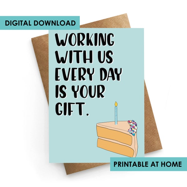 Happy Birthday Coworker Downloadable Card - Etsy