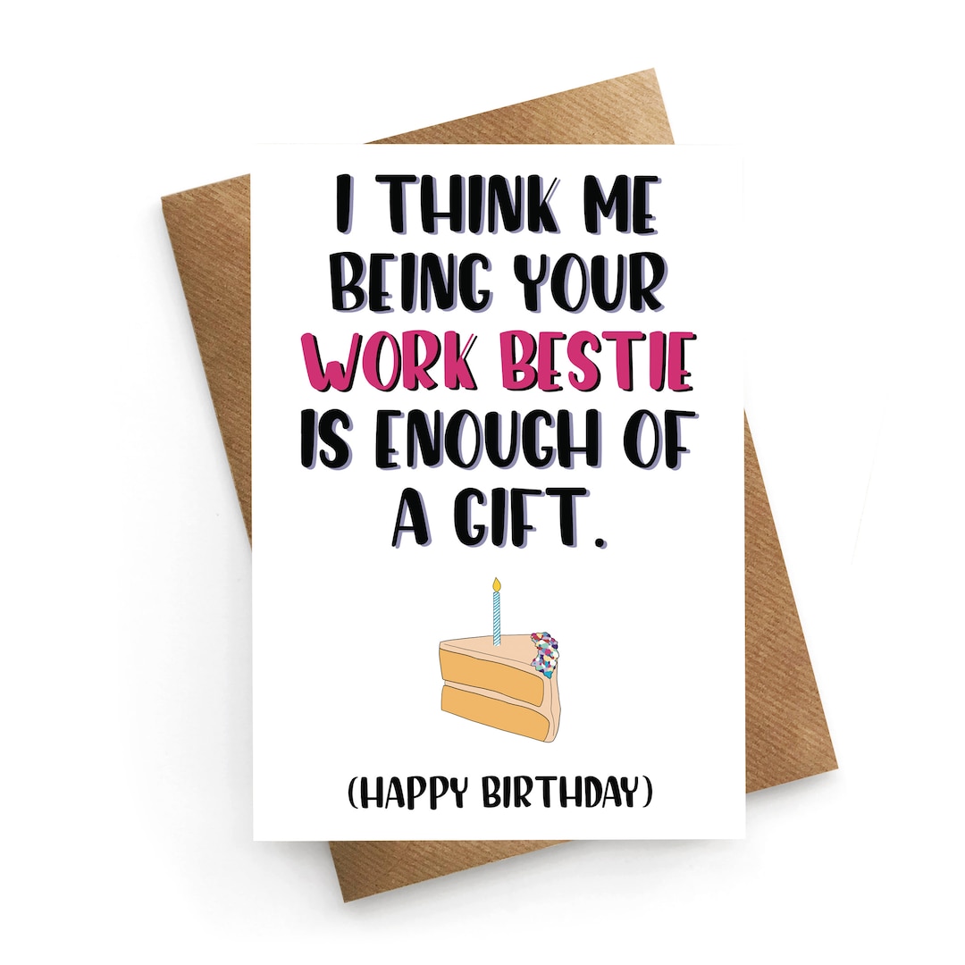 Work Friend Birthday Card, Funny Birthday Card, Colleague Birthday ...
