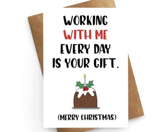 Co Worker Christmas Cards, Colleague Christmas Cards, Secret Santa ...
