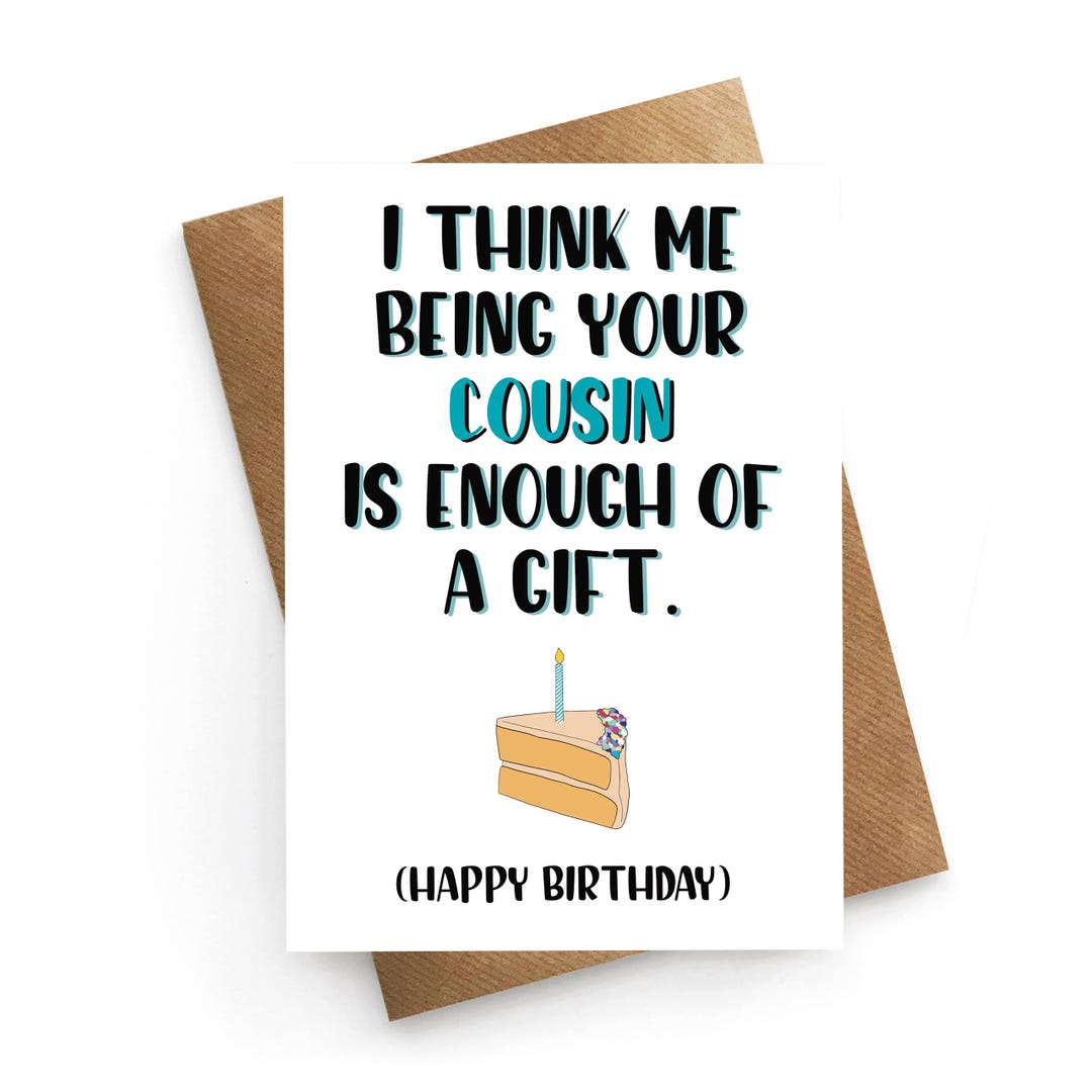Funny Cousin Birthday Card, Birthday Card for Cousin, Cousin Birthday ...