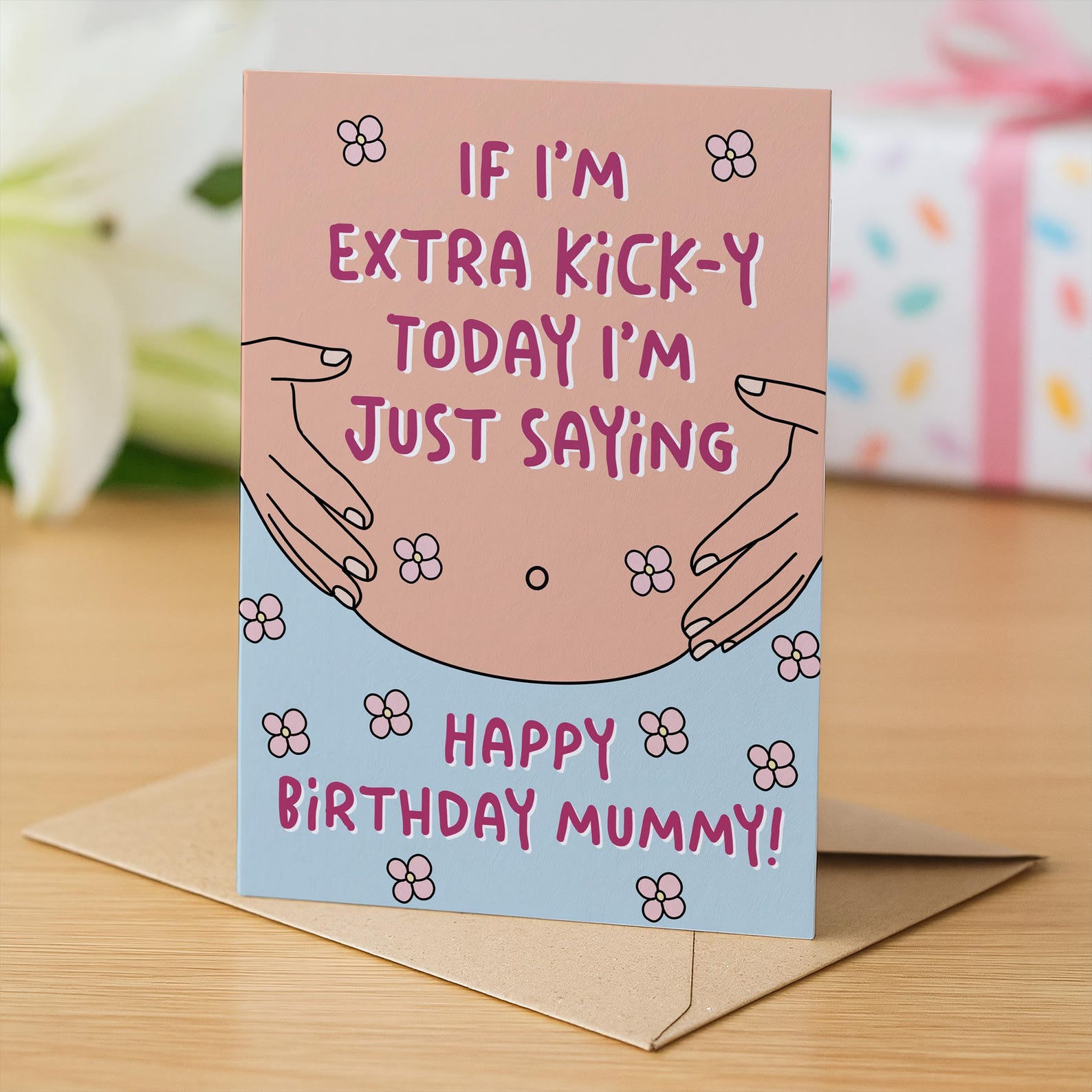 Birthday Card From Bump, Mum to Be Card, Card From the Bump, Birthday ...