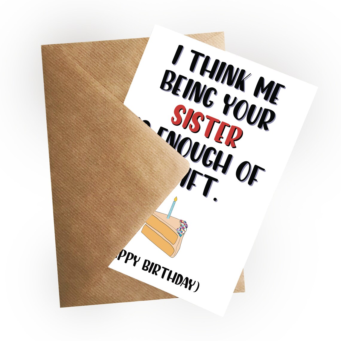 Funny Sister Birthday Card, Birthday Card for Sister, Sister Birthday ...