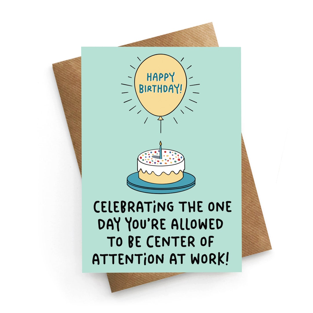 Work Friend Birthday Card, Funny Birthday Card, Colleague Birthday ...