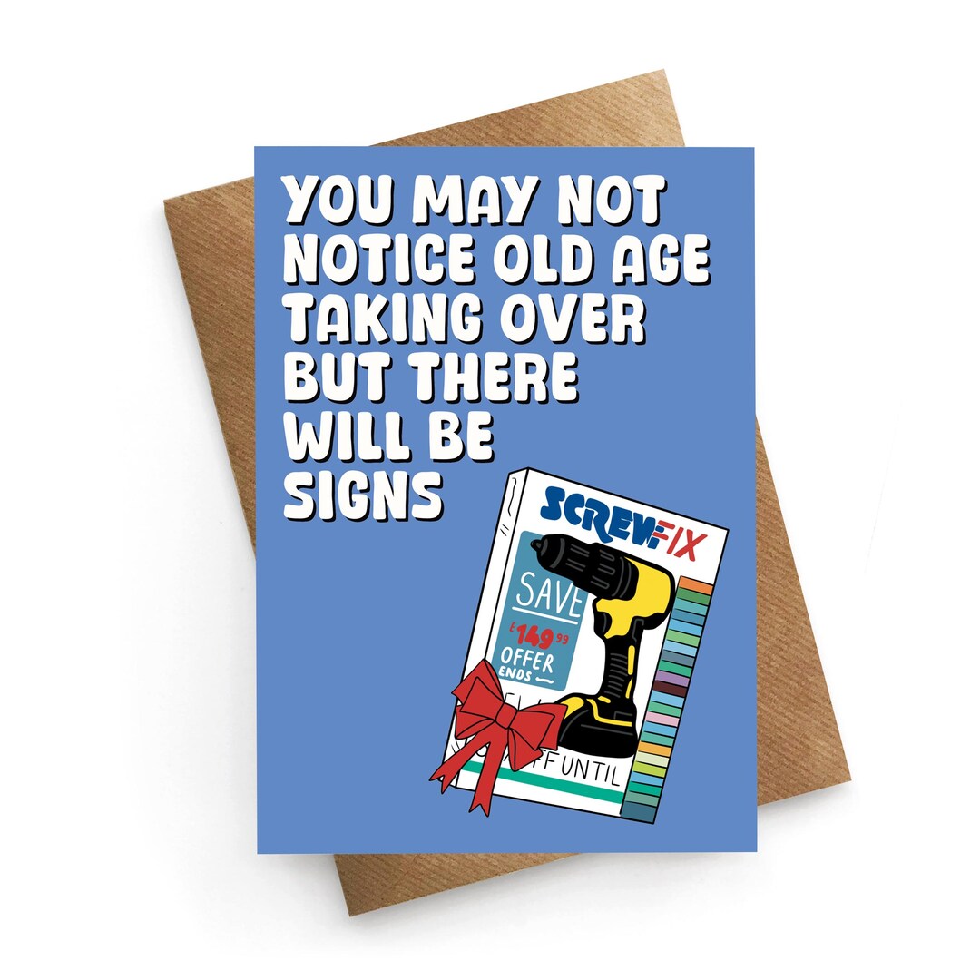 Funny Birthday Card for Him, Husband Birthday Card, Screwfix Birthday ...