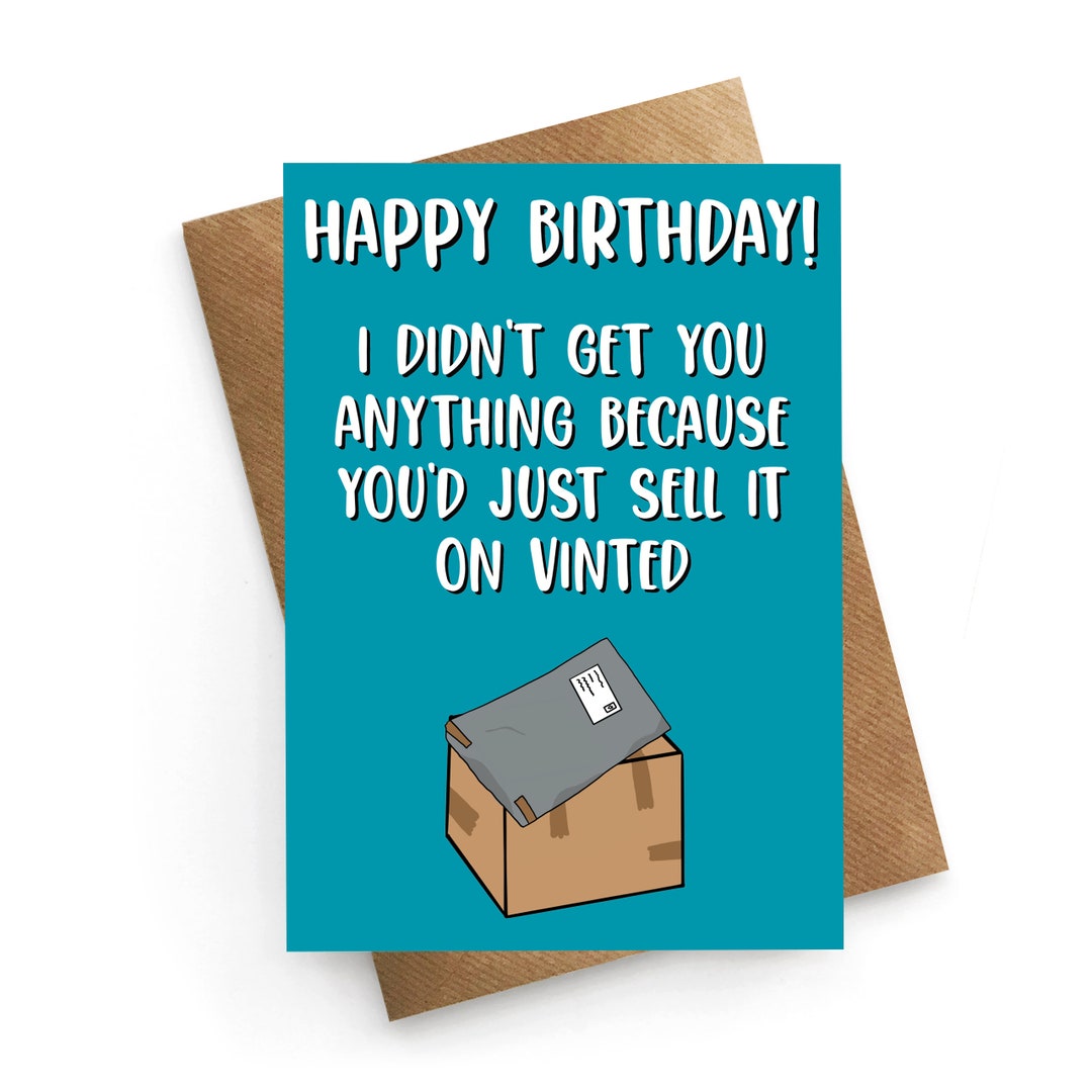 Funny Birthday Card, Vinted Birthday Card, Mum Birthday Card, Friend ...