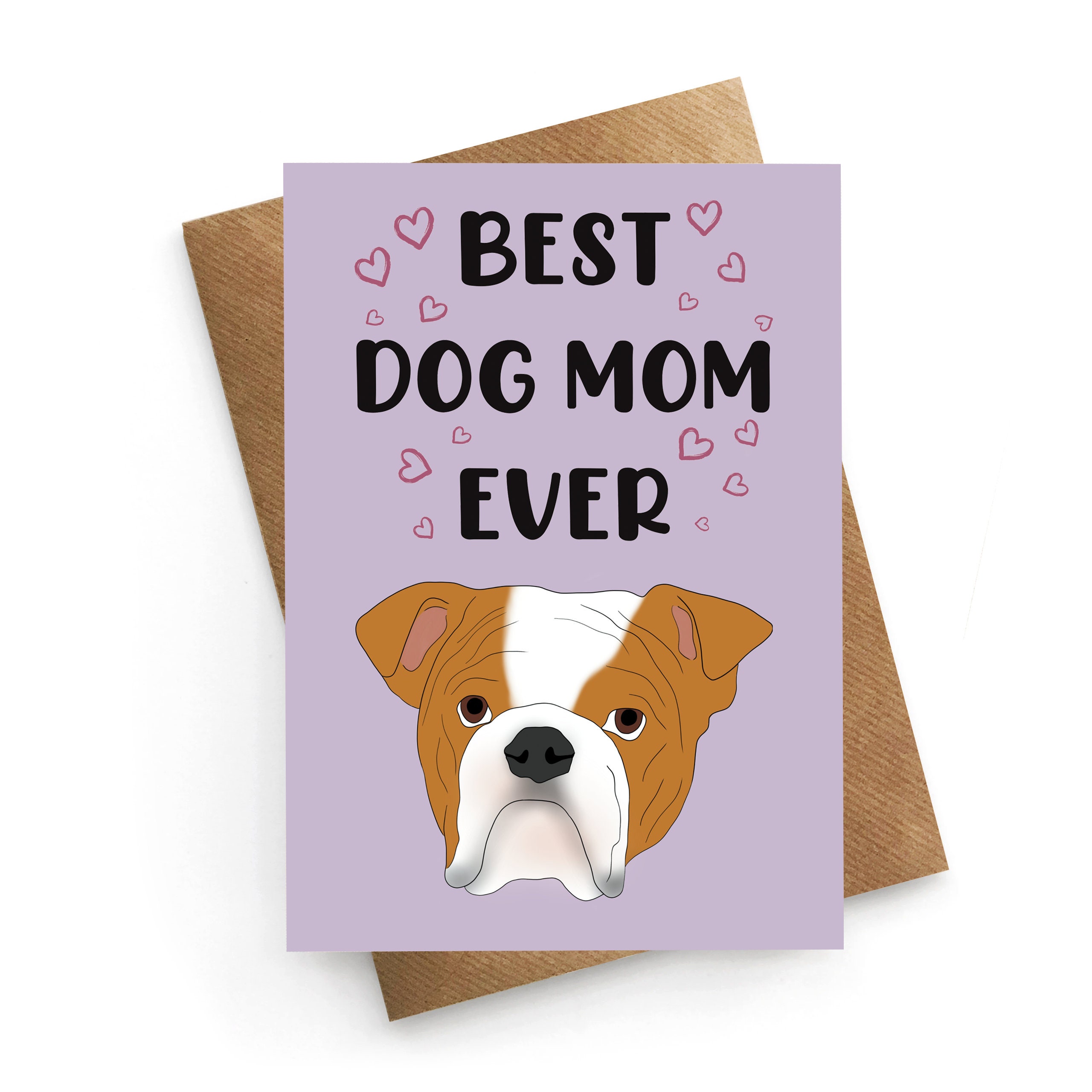 Dog Mom Card Birthday Card From the Dog Bulldog Mom Card | Etsy UK