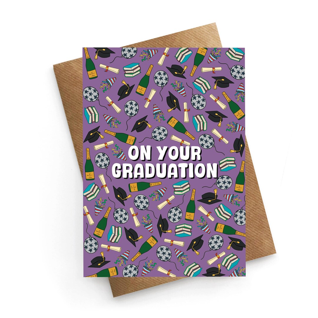 Graduation Card, Congratulations Card, Passed Exams Card, Graduate ...