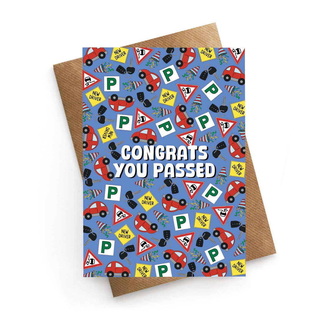 Passed Your Driving Test Card, Driving Test Card, Congrats on Passing ...
