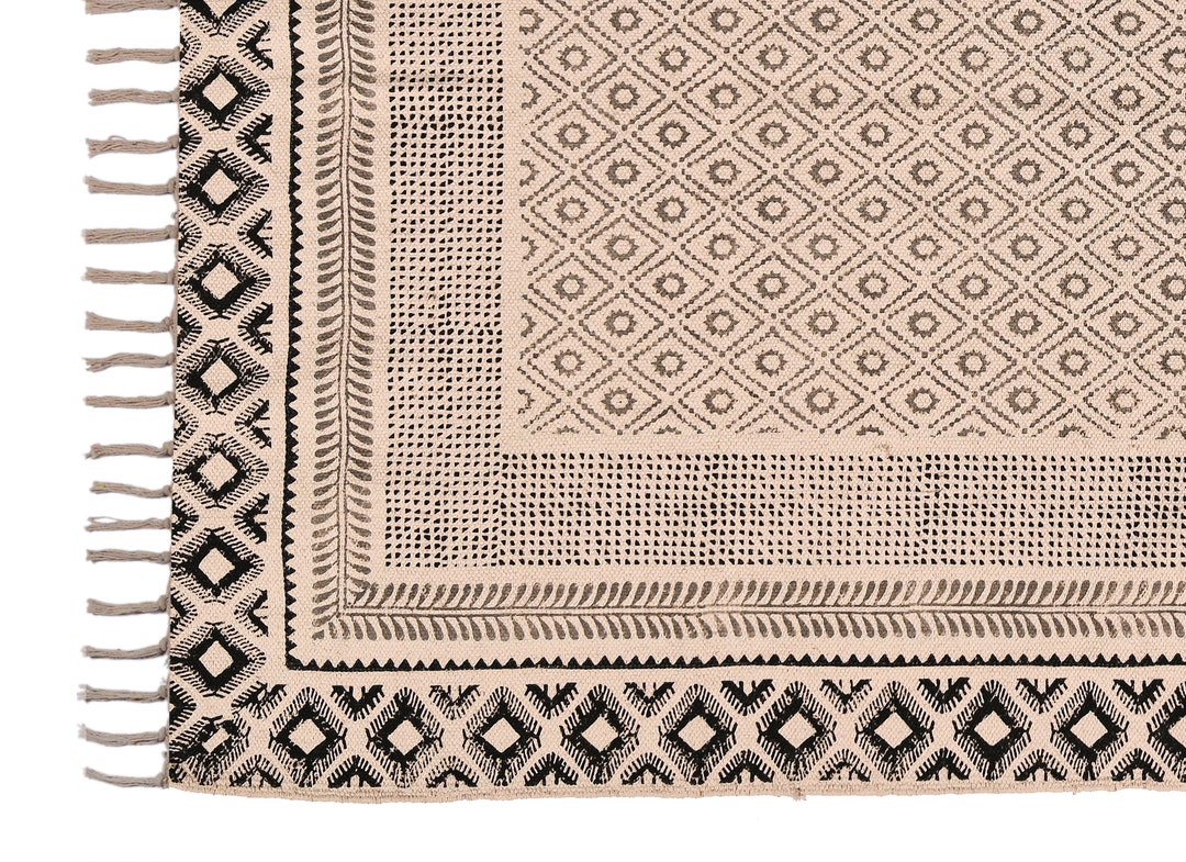 6x8 Feet Indian Cotton Rug Block Print Rug Outdoor Patio Rug Living ...