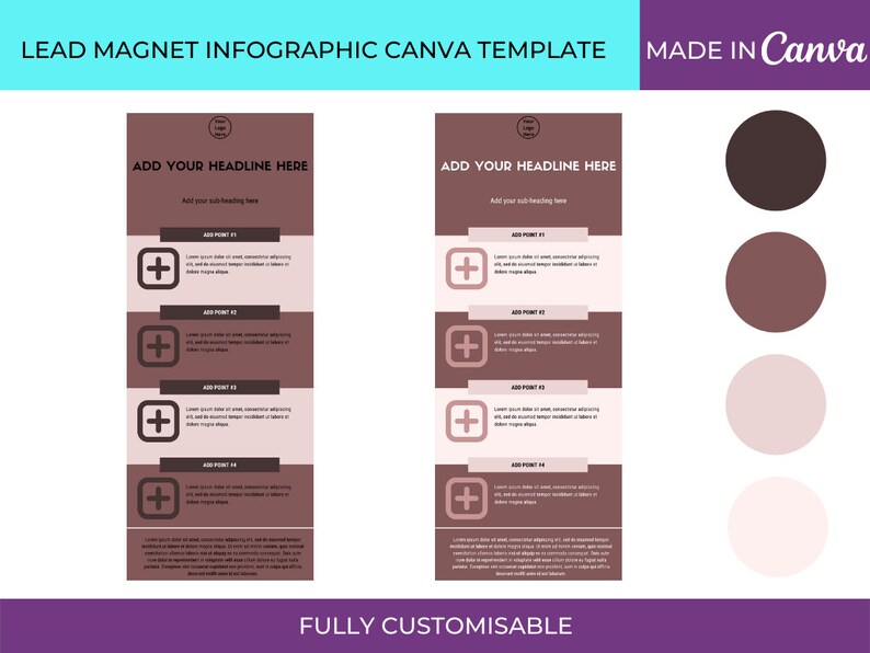 Lead Magnet Infographic TEMPLATE Brown & Pink - Etsy