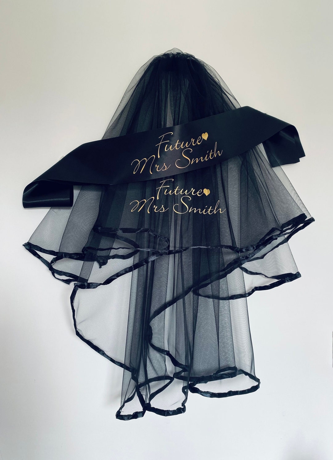 Personalised Hen Party Black Veil and Sash,personalised Black Veil ...