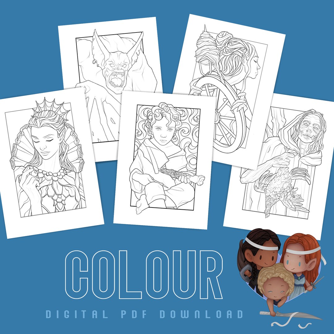 ACOTAR Side Characters_ Colouring Pages - Etsy