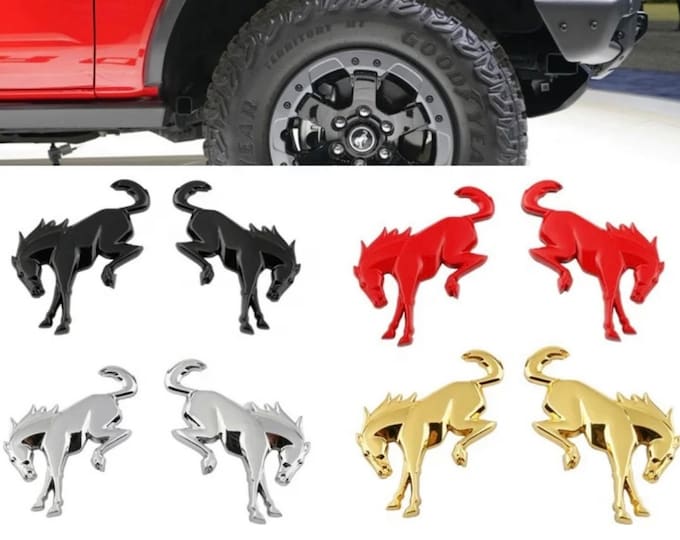 New Bucking Bronco Horse Emblem 2pc Set for 2021-2023 Ford Bronco Side ...