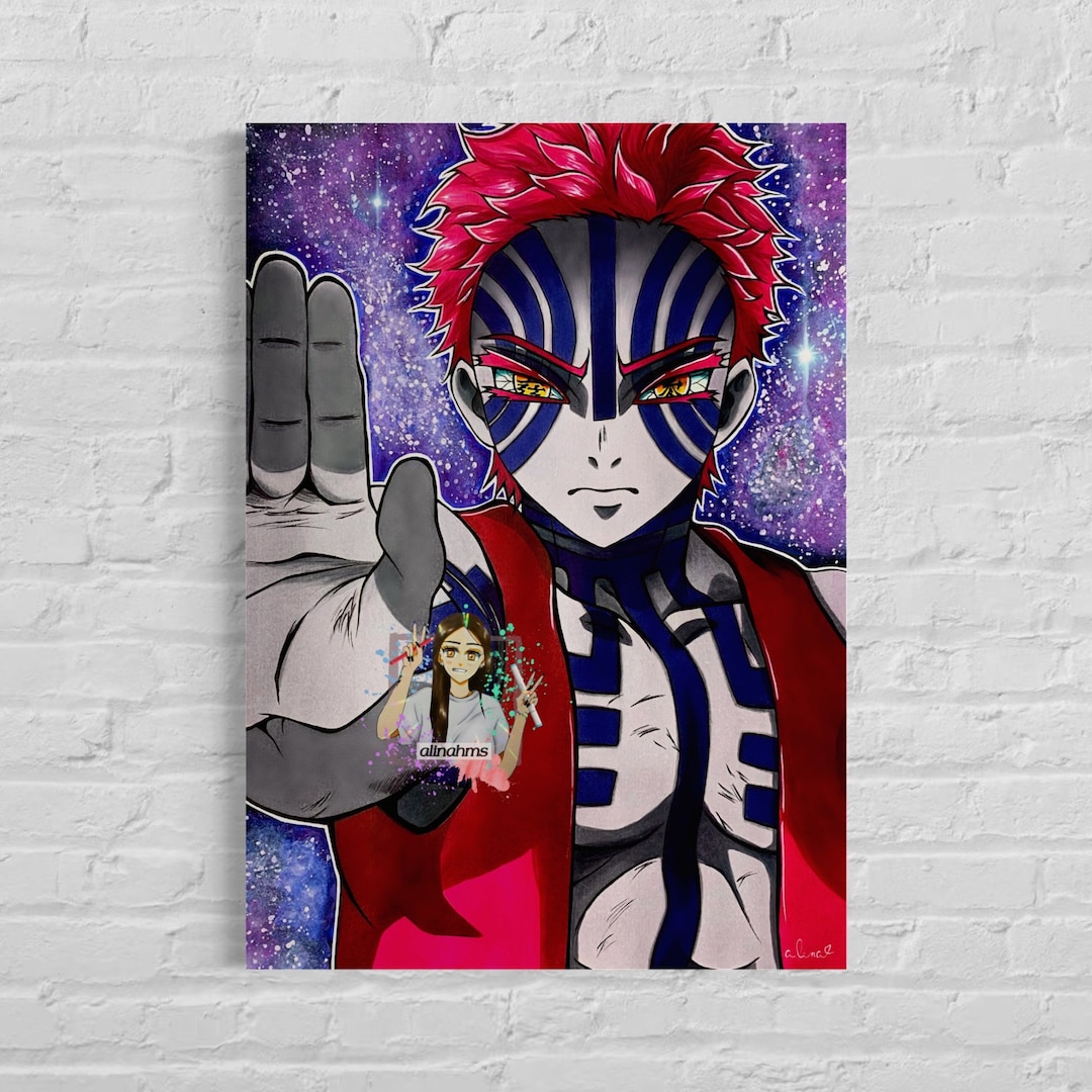 Demon Slayer Akaza - Anime Manga Poster Japanese Art - Etsy
