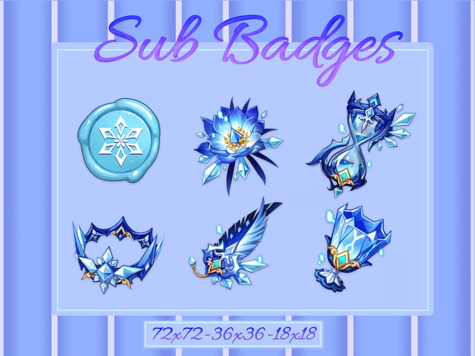 Genshin Cryo Sub Badges // Genshin Badges // Genshin Artifact Badges // Sub Badges // Blue Sub ...