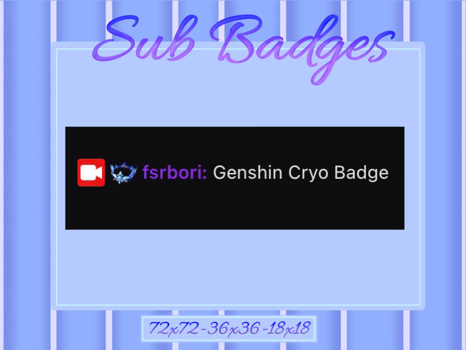 Genshin Cryo Sub Badges // Genshin Badges // Genshin Artifact Badges // Sub Badges // Blue Sub ...