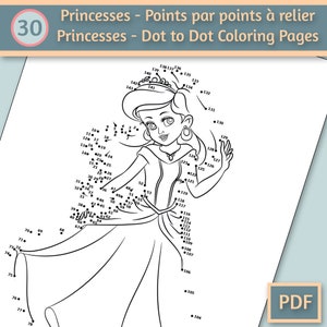 30 Princesses Dot to Dot for Kids | Dot to Dot Printable PDF | Dot to ...