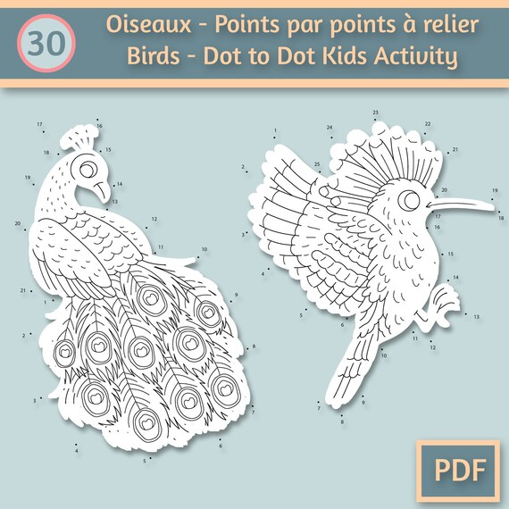 30 Birds Dot to Dot for Kids Dot to Dot Printable PDF Dot | Etsy