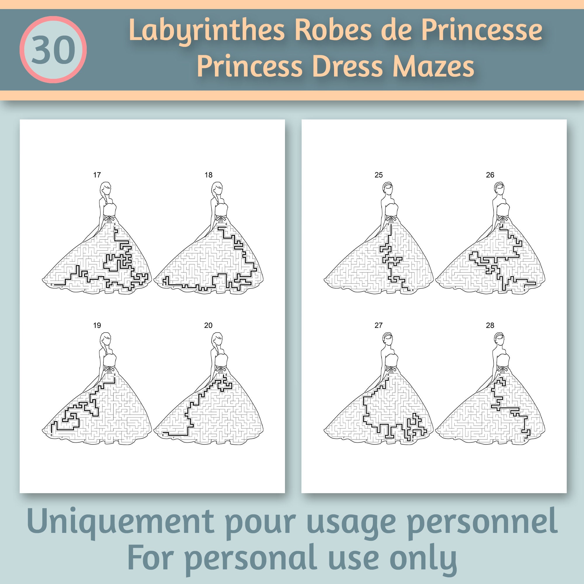 30 Difficult Woman Dress Mazes | Maze Digital PDF | Maze Activity for ...