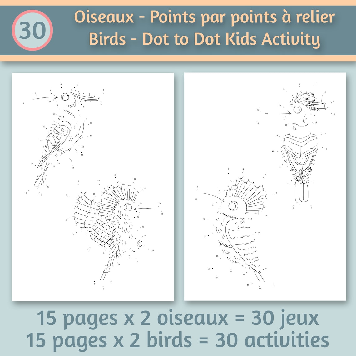 30 Birds Dot to Dot for Kids Dot to Dot Printable PDF Dot to Dot ...