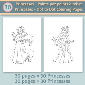 30 Princesses Dot to Dot for Kids | Dot to Dot Printable PDF | Dot to ...