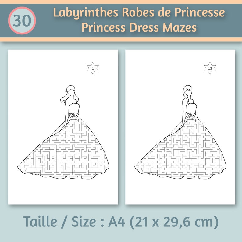 30 Difficult Woman Dress Mazes | Maze Digital PDF | Maze Activity for ...