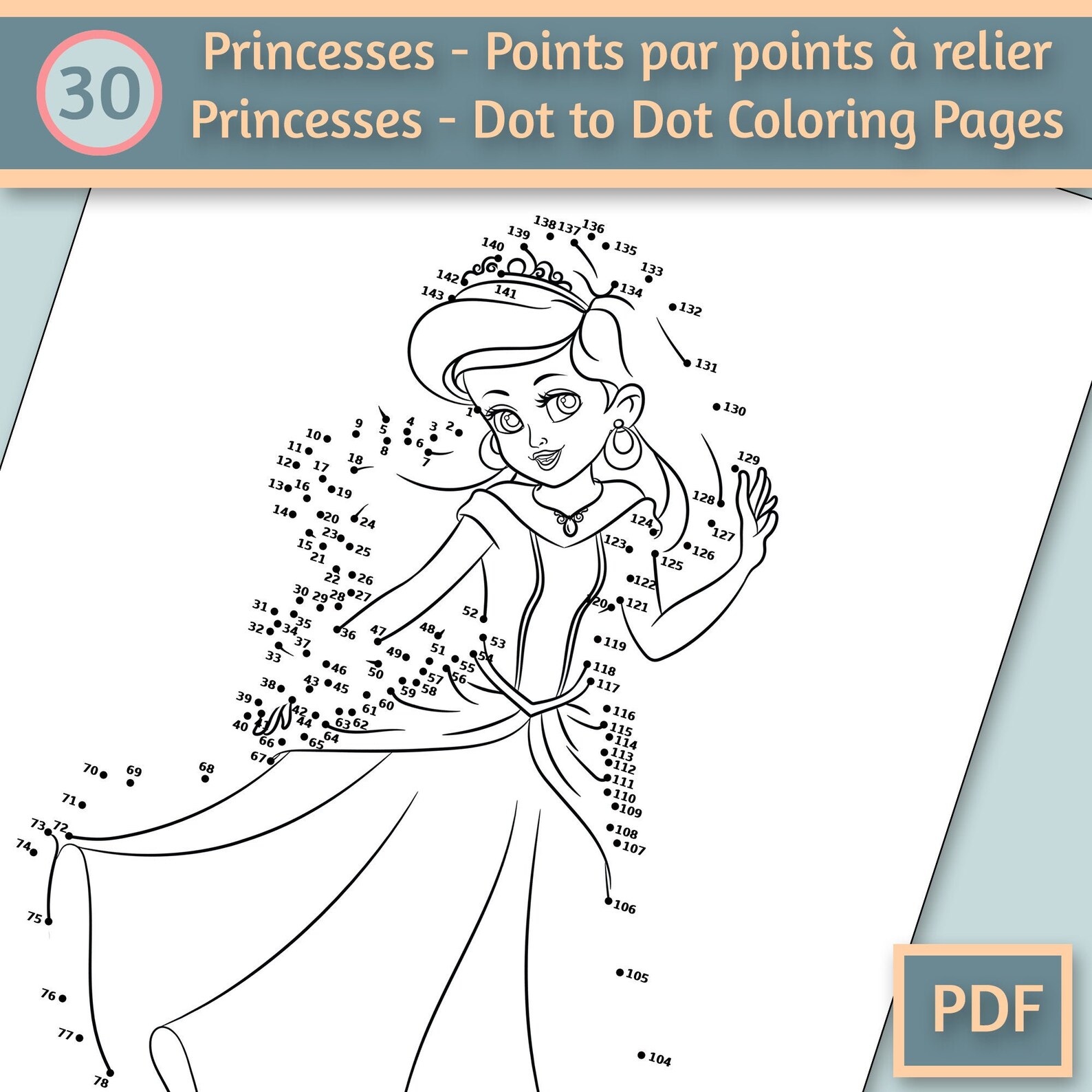 Disney Princesses Dot To Dot Printable Worksheet Connect The Dots