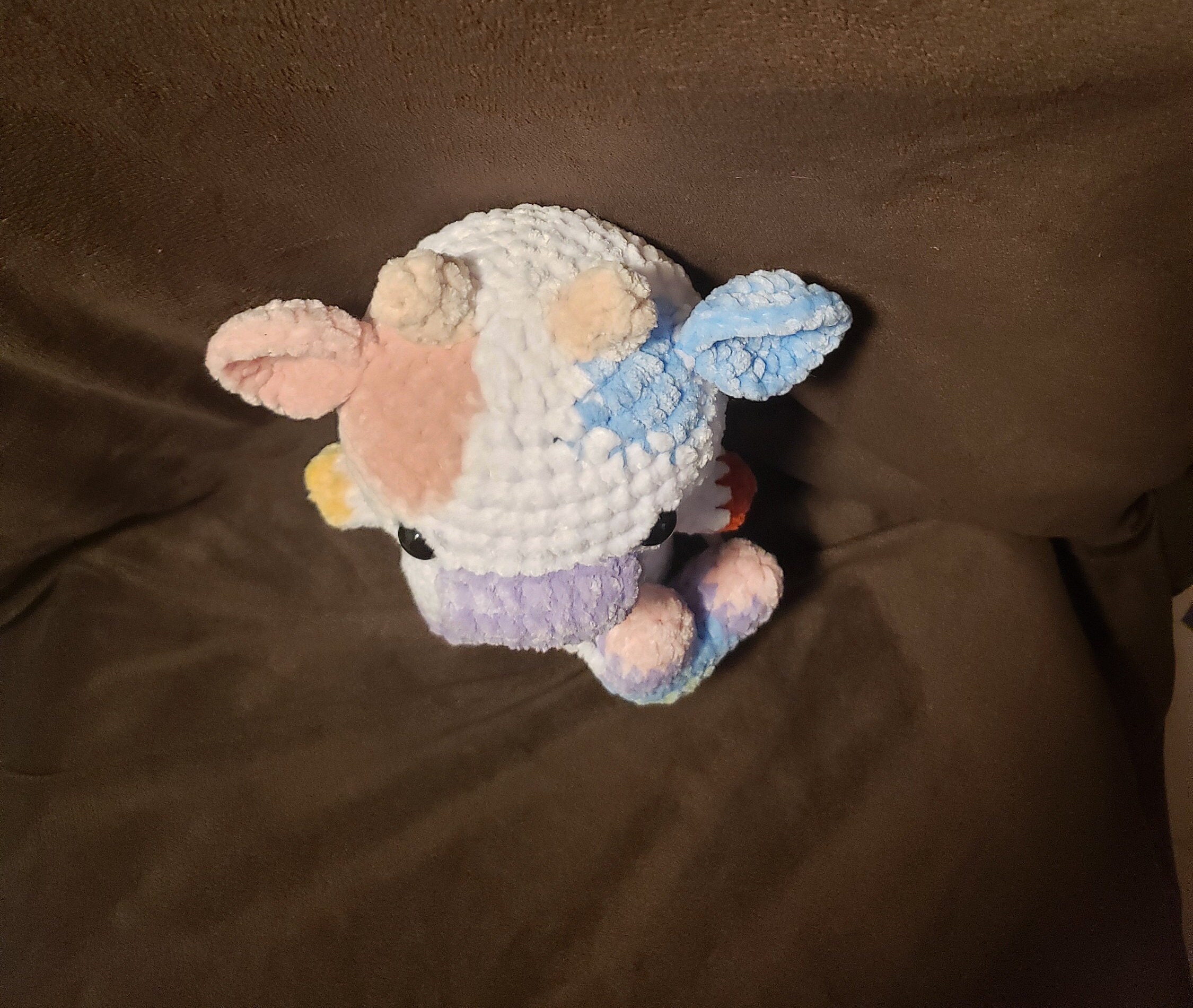 Rainbow Chonky Cow, Handmade Crochet, Amigurumi Plushy - Etsy