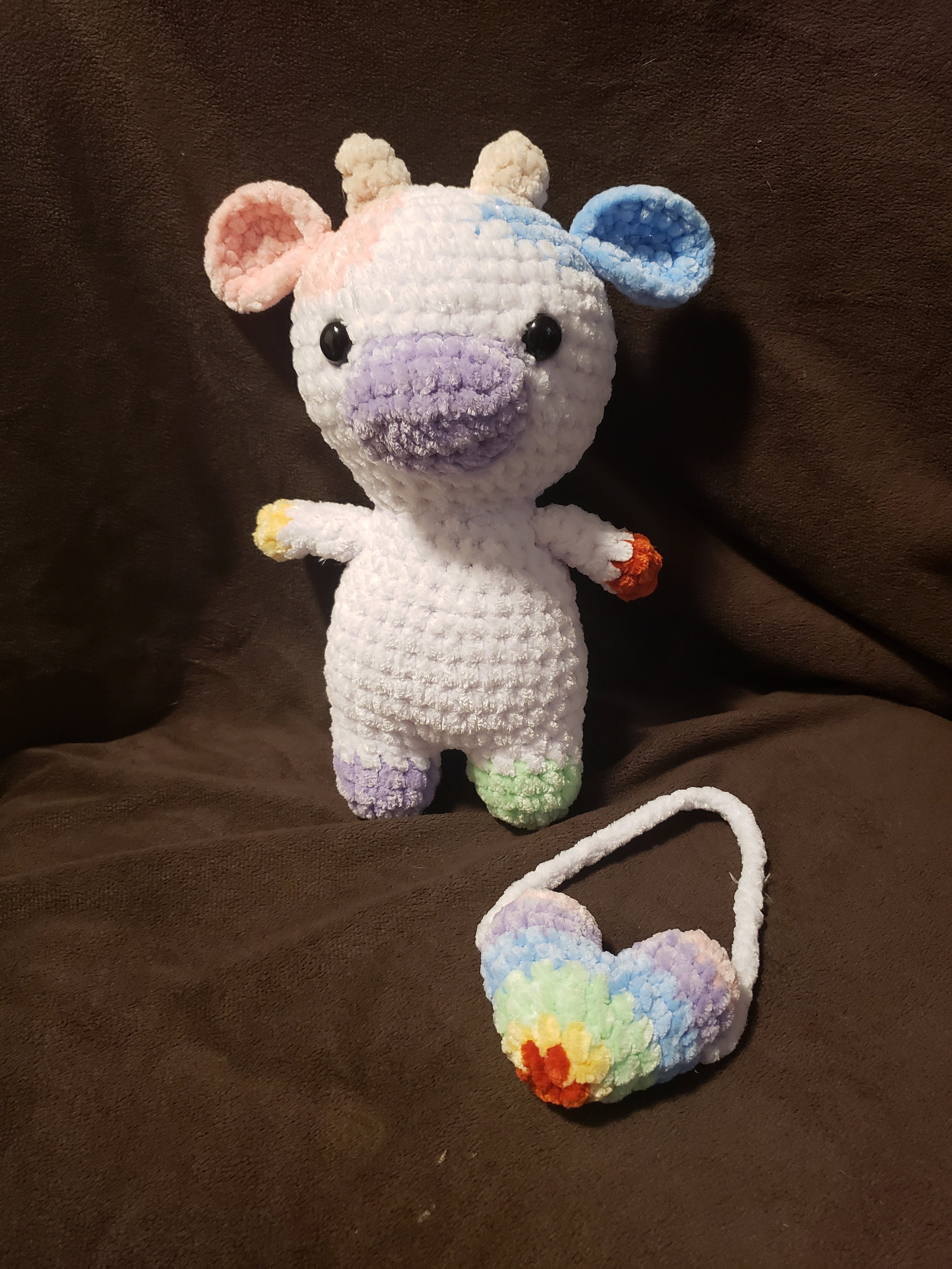 Rainbow Chonky Cow, Handmade Crochet, Amigurumi Plushy - Etsy
