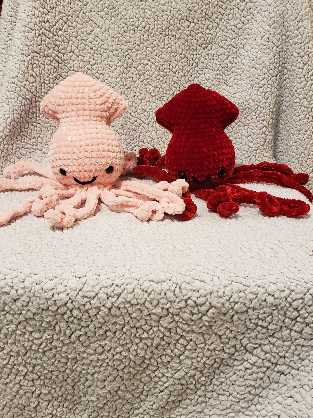 Squid, Crochet, Handmade Amigurumi Plushy Stuffed Animal - Etsy