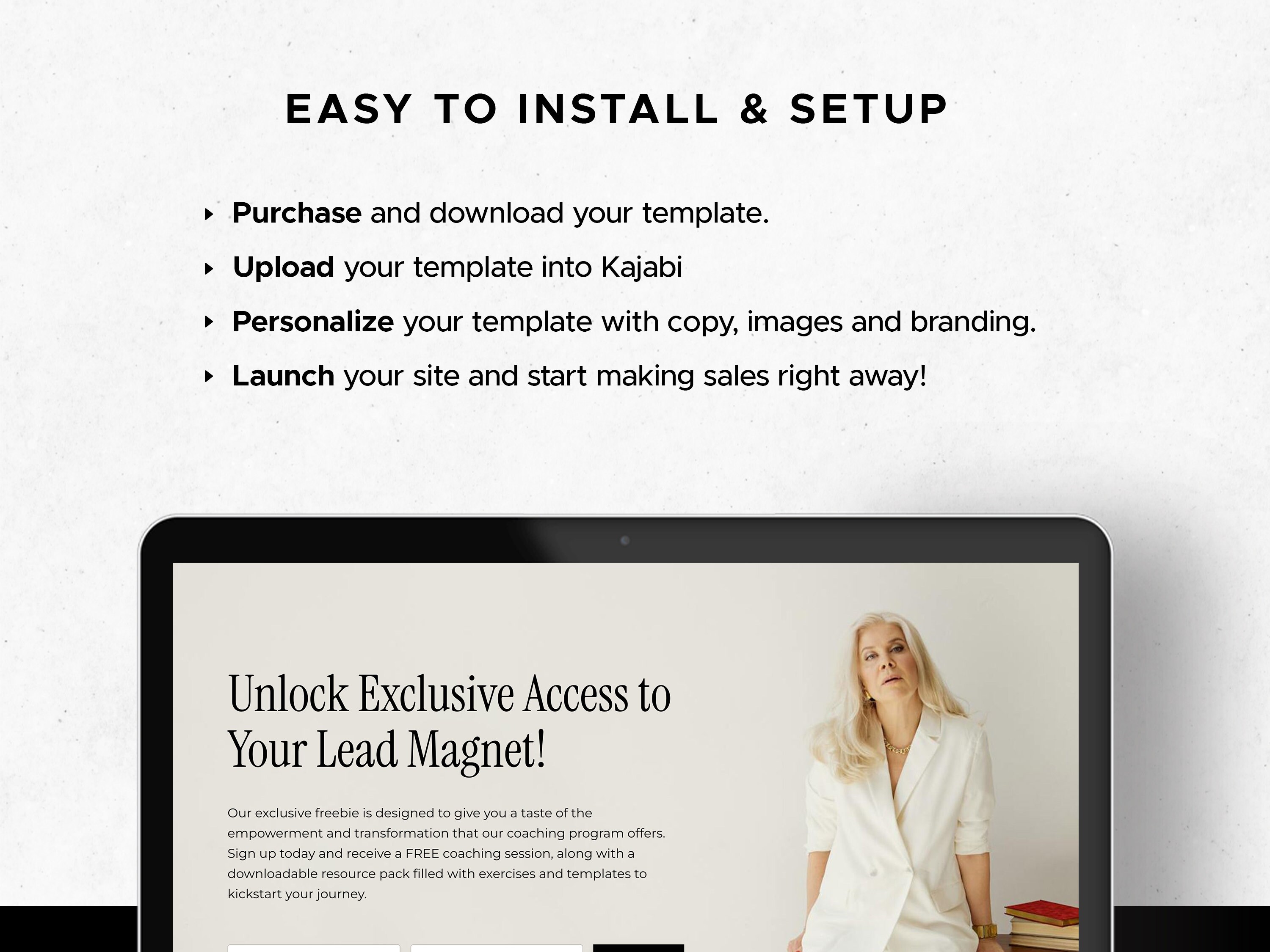 Opt-in Page Kajabi Template Black and White Aesthetic Kajabi Opt-in ...