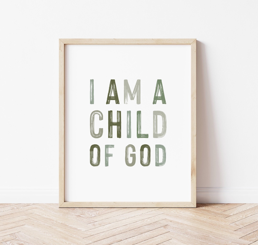I Am a Child of God, Bible Verse Wall Art, Boys Bible Verse Print ...