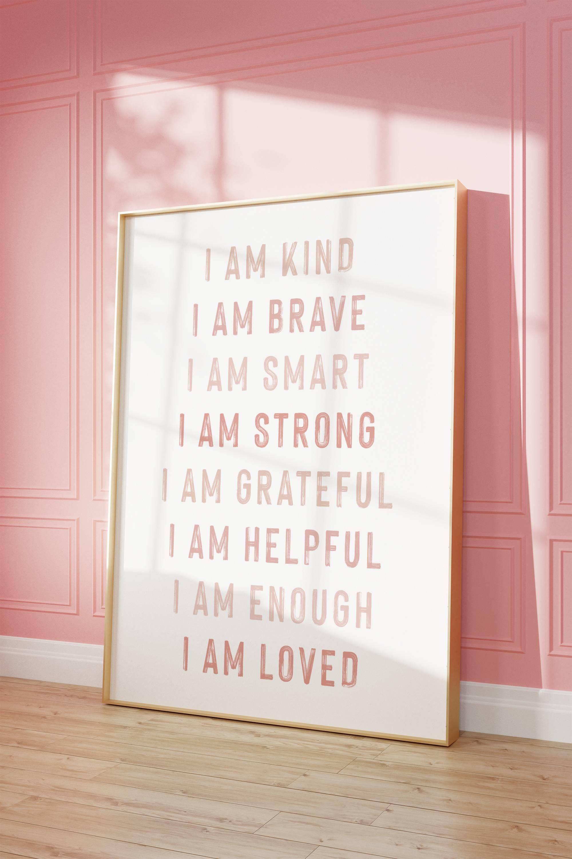 Girls Affirmations Prints, Blush Pink Affirmations, Pink Playroom Print ...