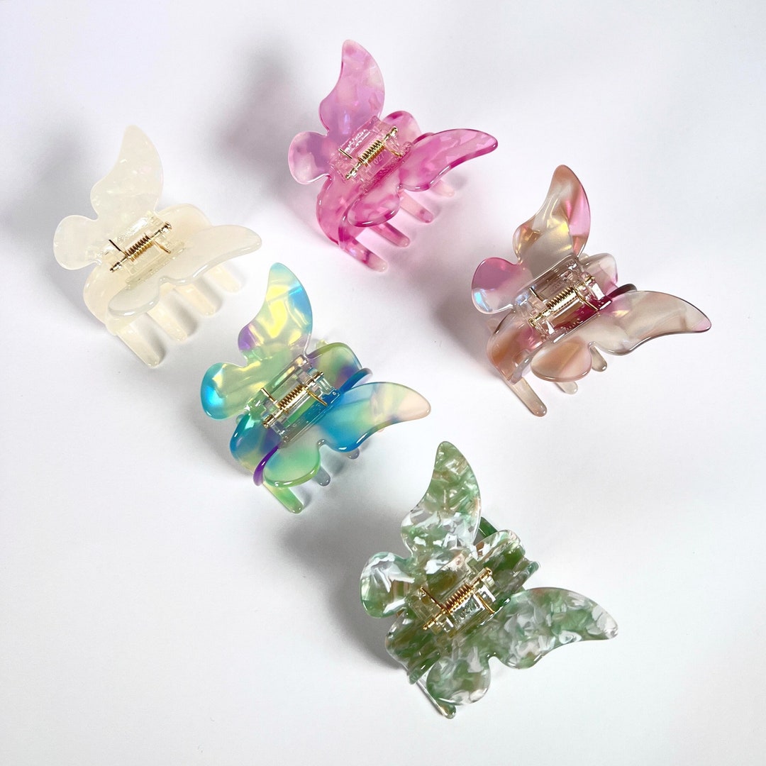 Unique Marble Butterfly Claw Clip | Colourful Butterfly Hair Barette ...