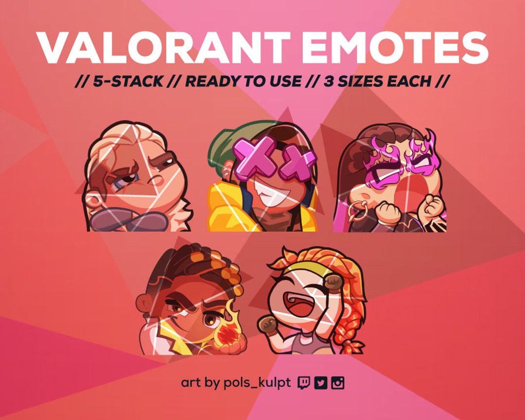 Valorant Twitch Emotes for Streamers // 5 Stack // Sova, Killjoy, Reyna ...