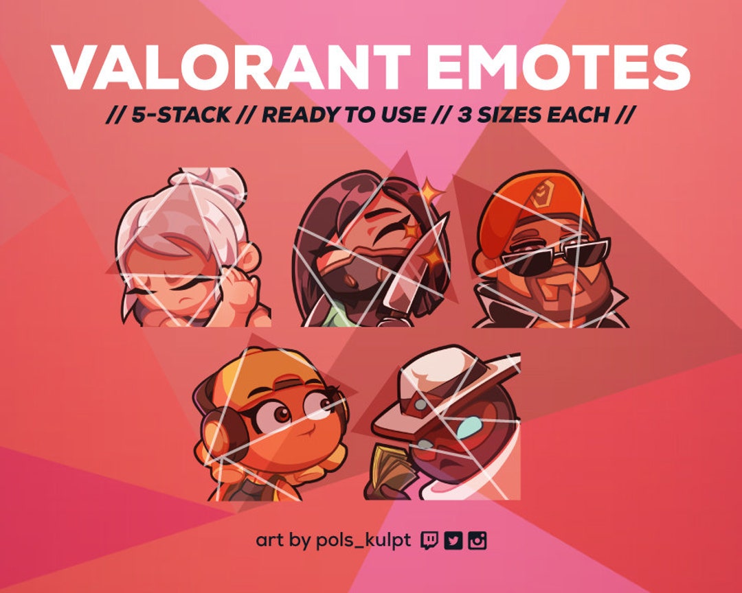 Valorant Twitch Emotes for Streamers // 5 Stack // Jett, Viper ...