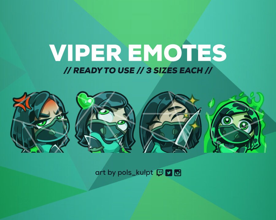Valorant Twitch Emotes for Streamers // Viper // Angry, Heart, Tease ...