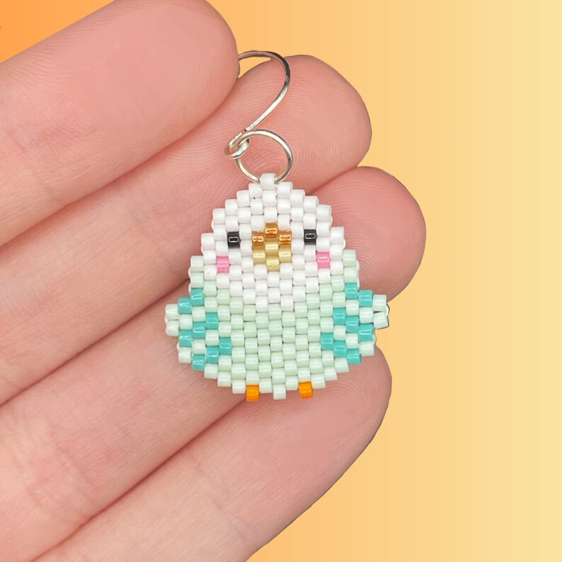 Beaded Parakeet Earrings, Seed Bead Earrings, Cute Bird Earrings, Blue ...