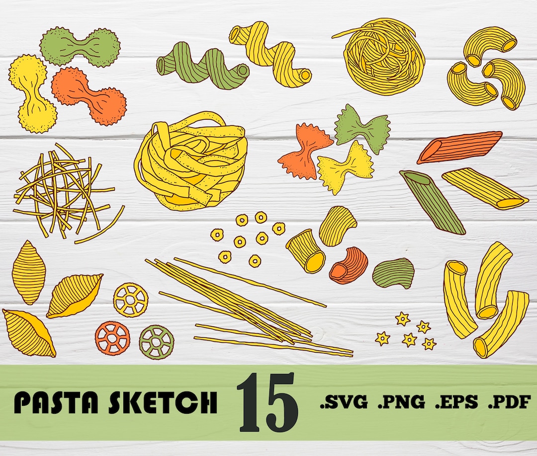 Pasta Sketch Svg,italian Pasta Svg,pasta Svg,spaghetti Svg,pasta ...
