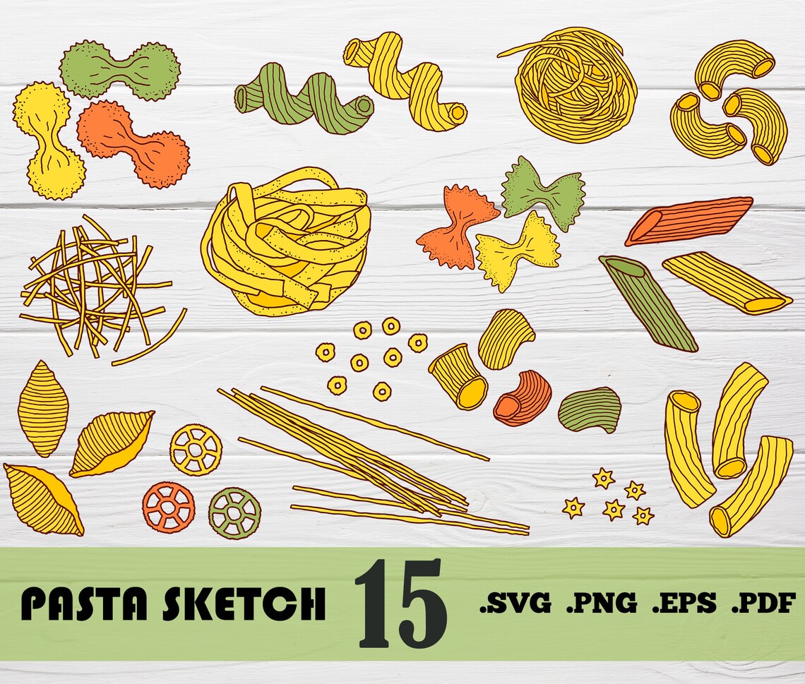 Pasta Sketch Svgitalian Pasta Svgpasta Svgspaghetti - Etsy