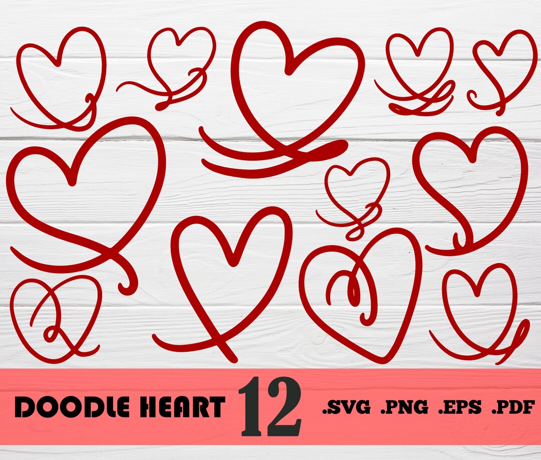 Doodle Heart Svg, Heart Svg,hand Drawn,hearts Svg,valentines Day Svg ...