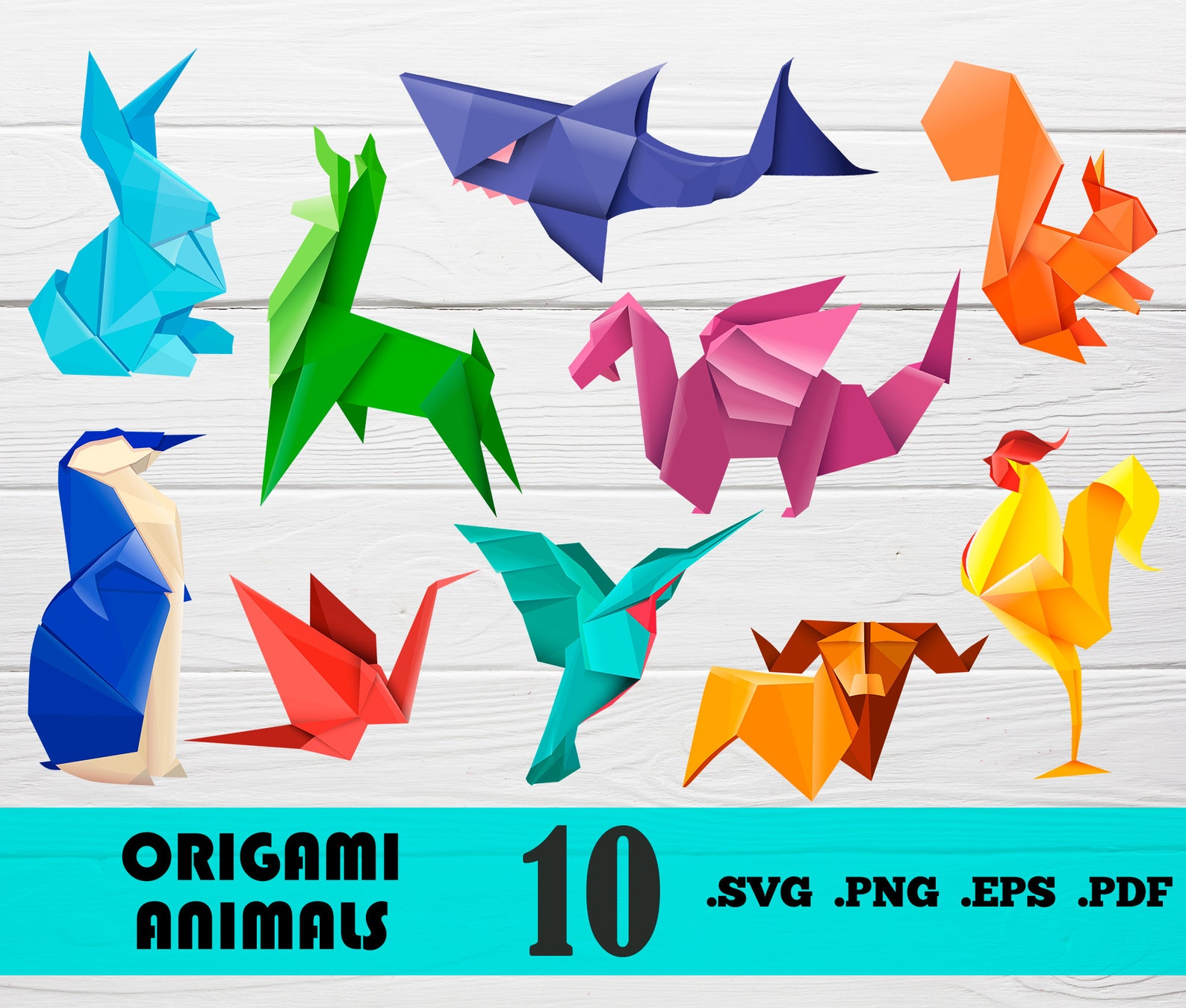 Origami Animals Svg, Origami SVG, Origami of Paper Svg, Origami ...