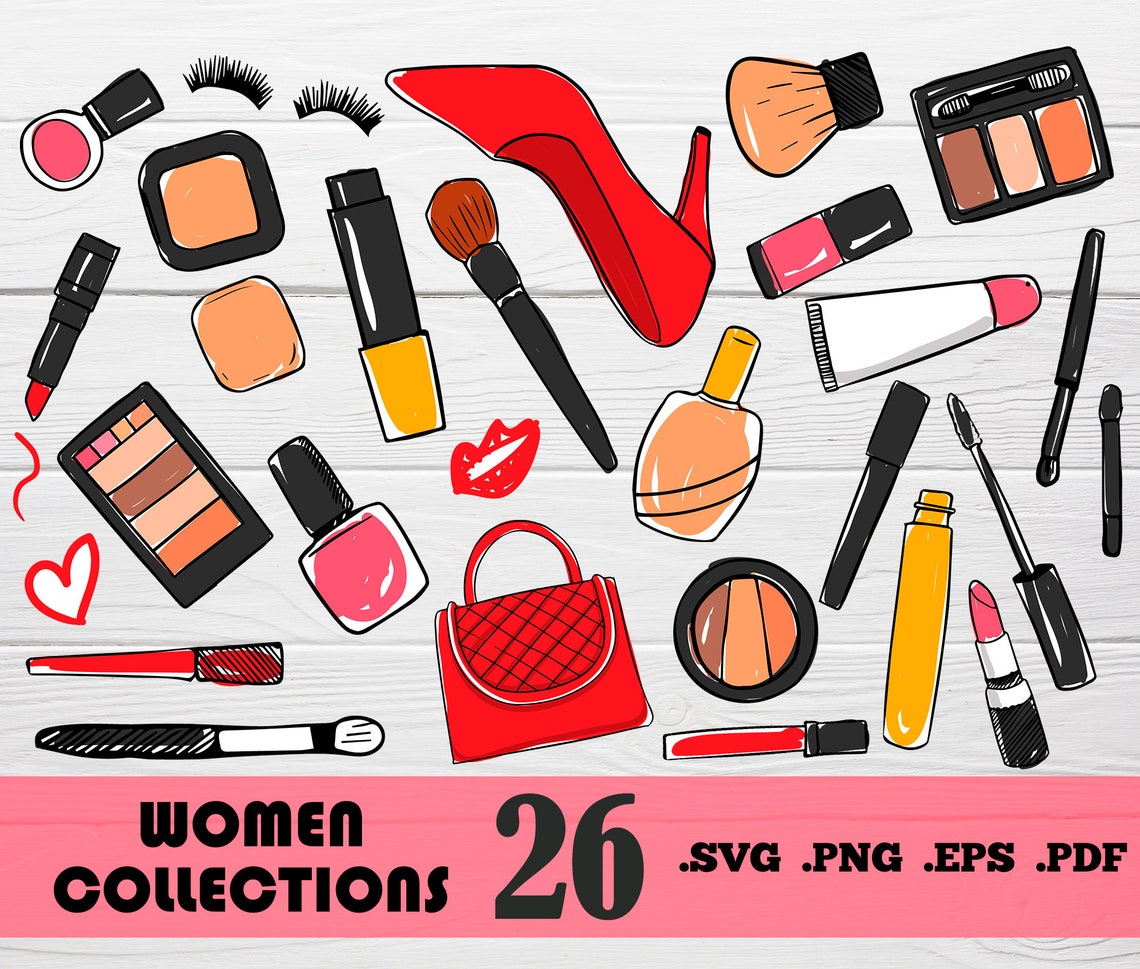 Women Collections Svg,high Hils Svg, Cosmetic Svg, Lipstick Svg, Woman ...