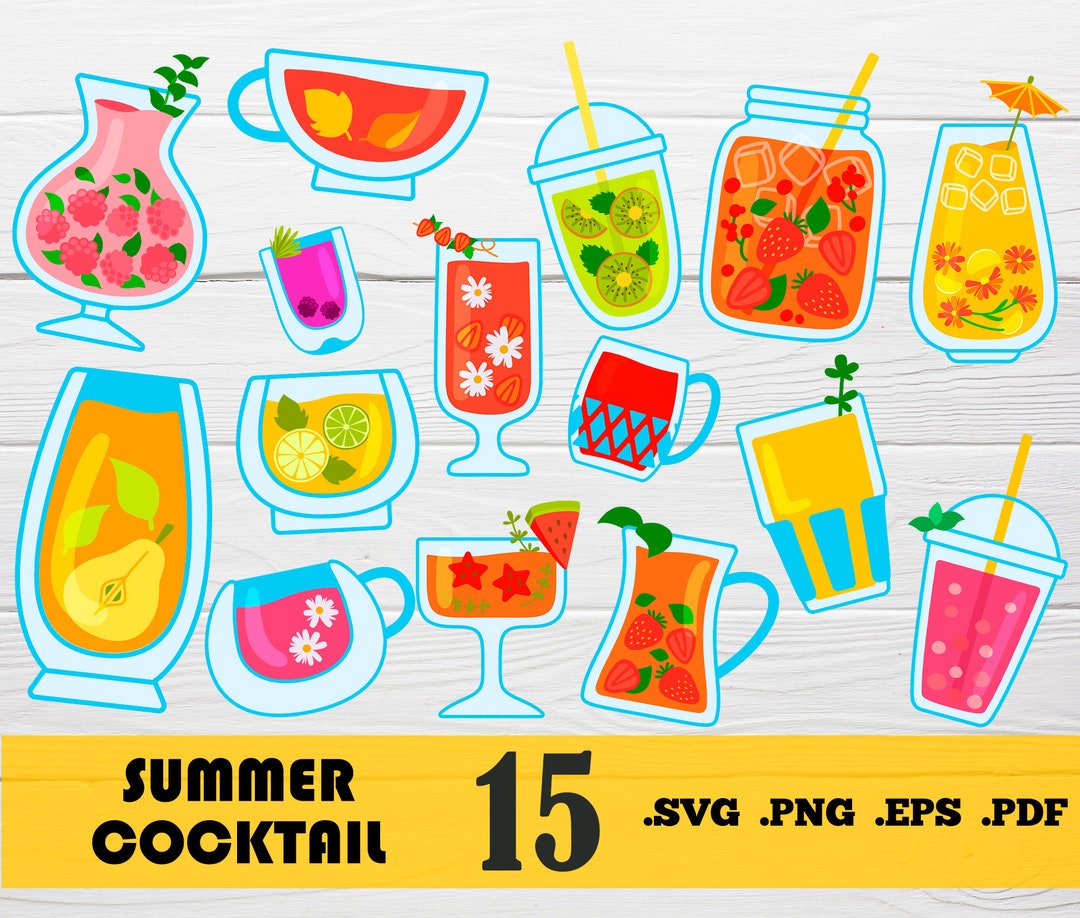 Summer Cocktails Svg,cocktails Svg, Martini, Alcohol Svg, Cosmopolitan ...