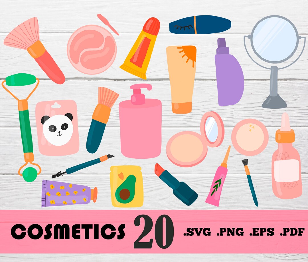 Cosmetics SVG, Cosmetic Tools, Cosmetics Vector Clipart, Makeup Svg ...