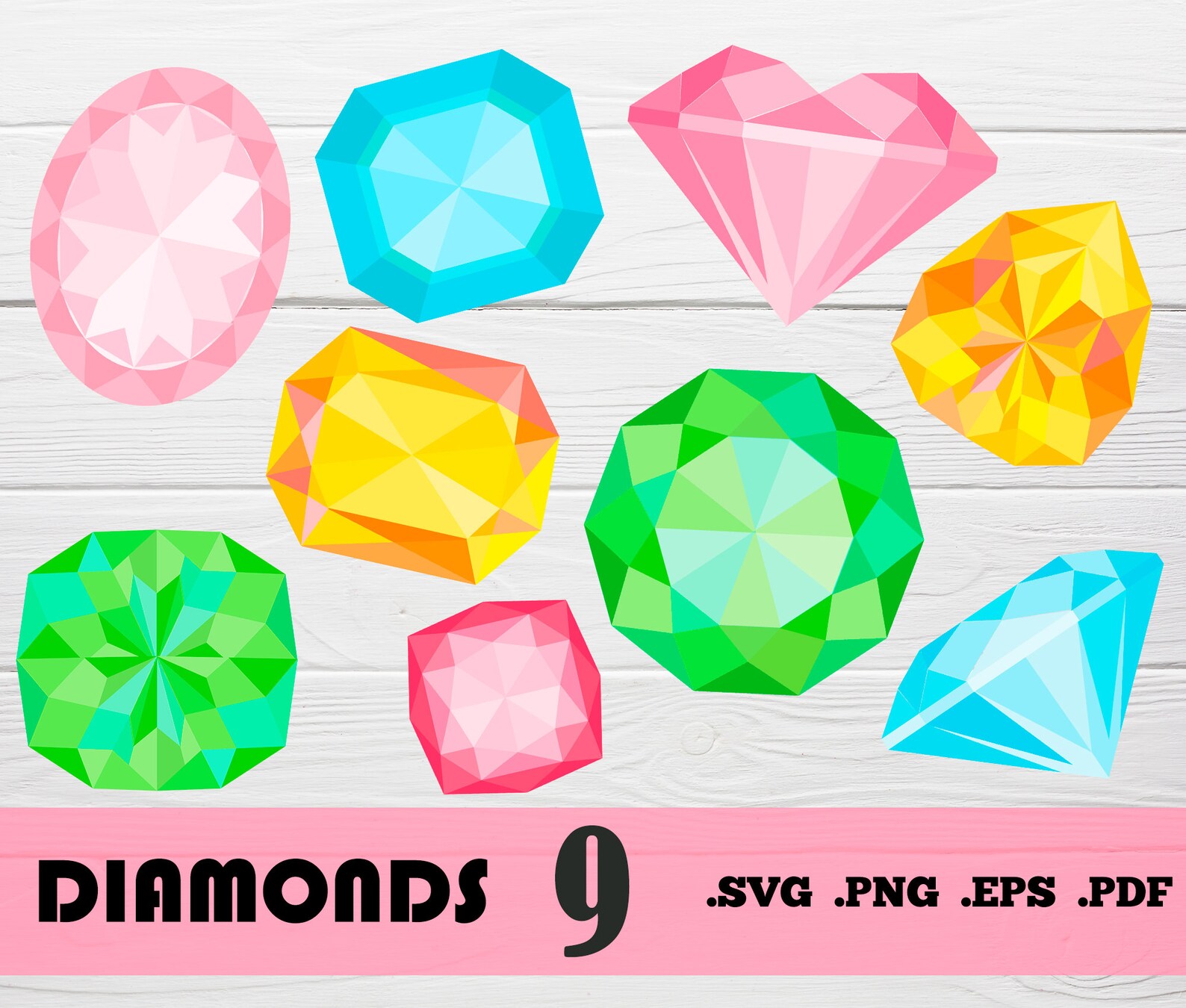 Diamonds Svg,diamond Bundle Svg , Diamond Svg, Diamond Silhouette ...