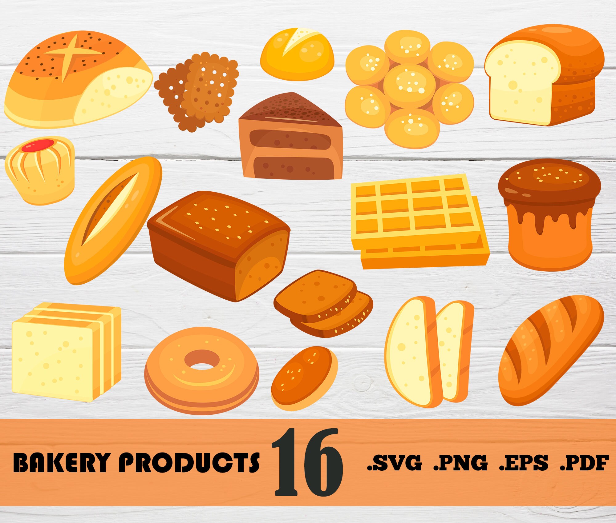 Bread Svg, Bakery Elements, Kitchen Svg Silhouette Bakery Svg,bun Svg ...