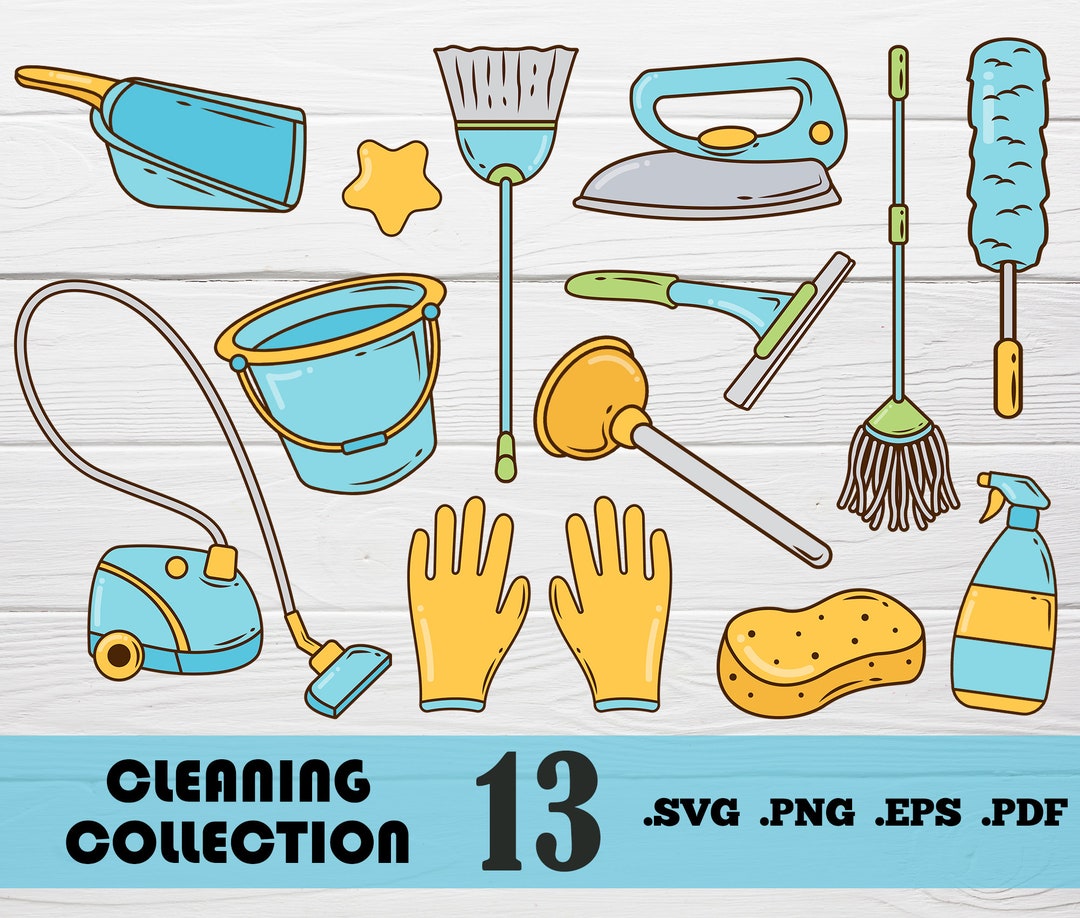 CLEANING SUPPLIES Clip Art,cleaning Supplies Print, Cleaning Supplies ...