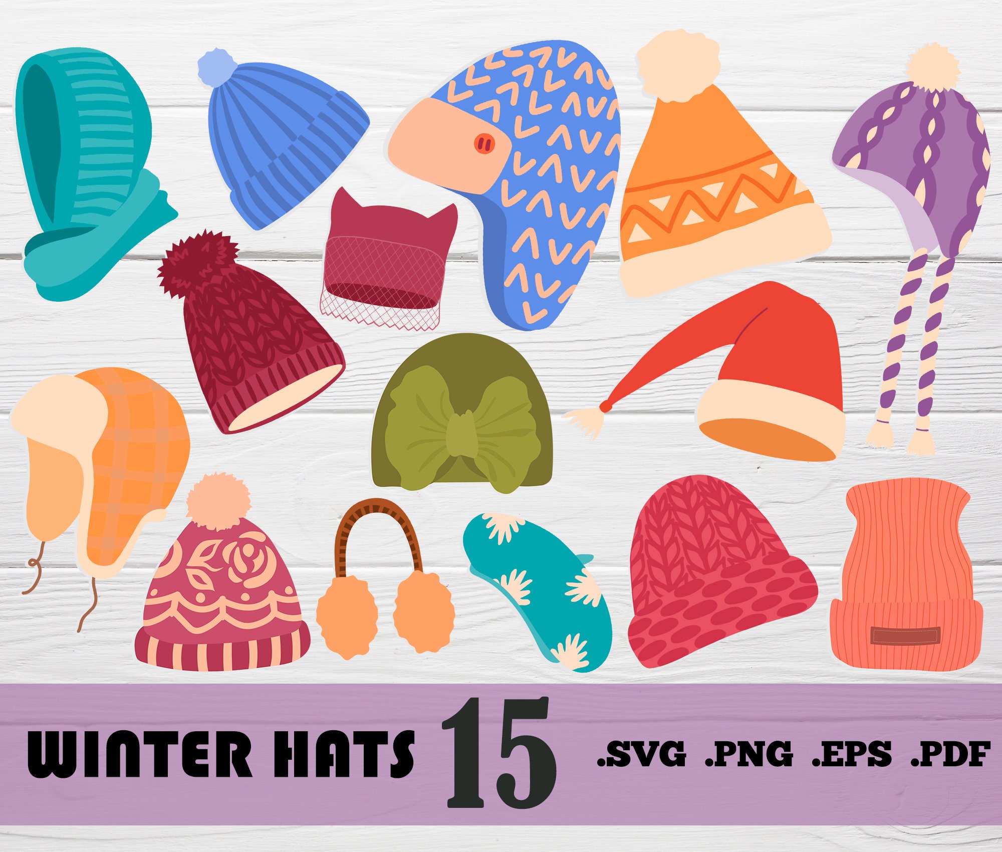 Winter Hats Svg,winter Hats Clipart Collection, Winter Hats SVG Bundle ...